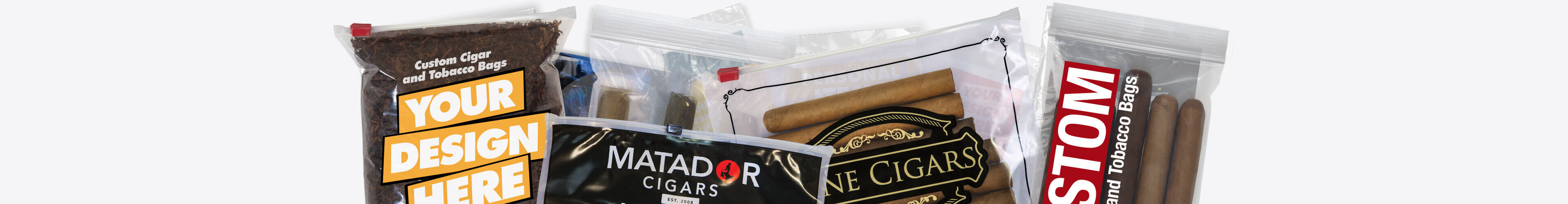 Custom Printed Cigar & Tobacco Bag Zip Locking